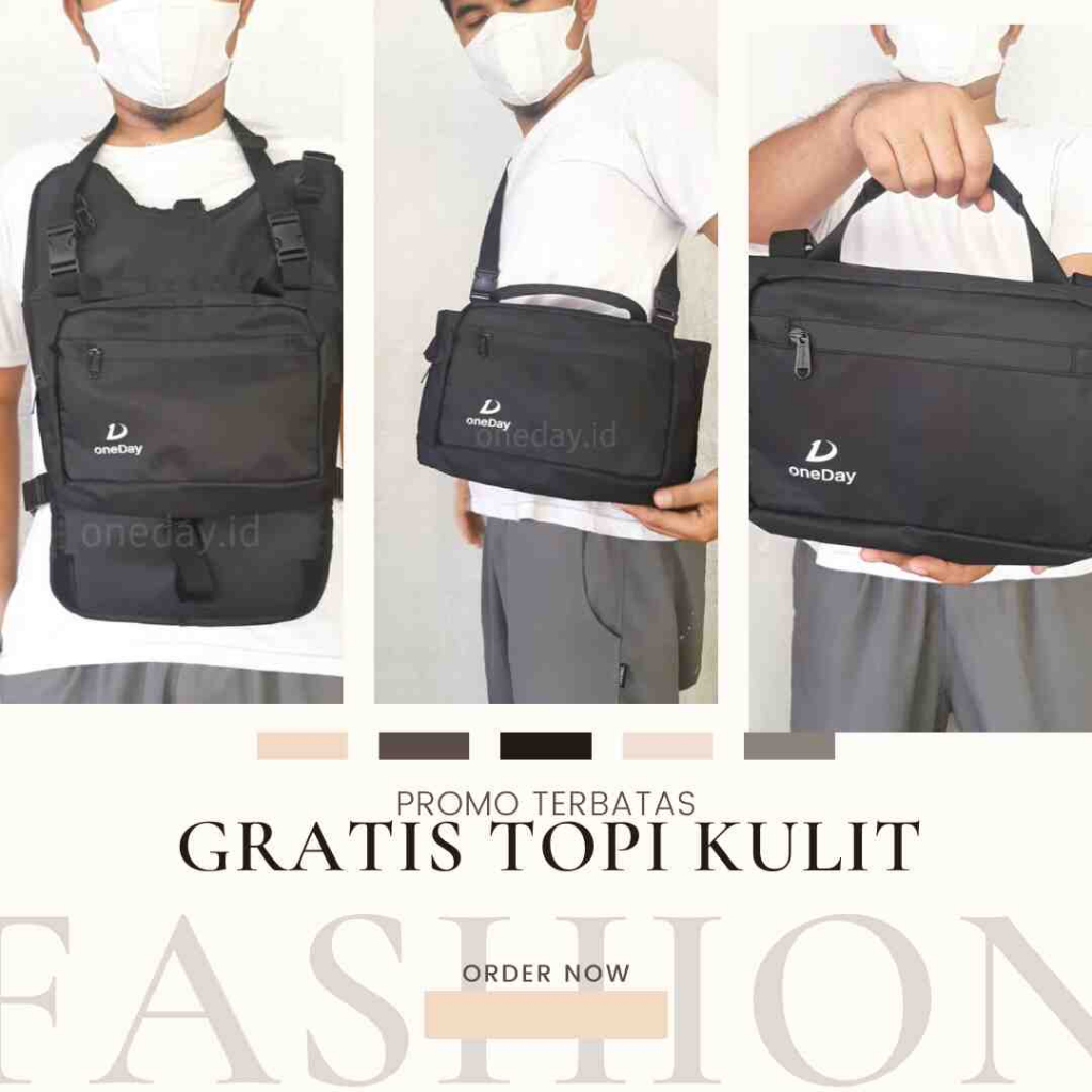 Jual Tas Rompi Selempang 3 in 1 Waterproof Tahan Air Multifungsi Bisa ...