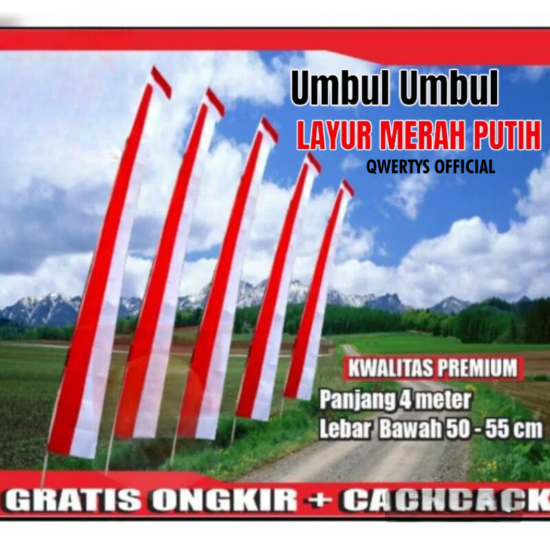 Jual QWERTYS - Bendera Layur Merah Putih Umbul-Umbul Layur Merah Putih Indonesia | Shopee Indonesia