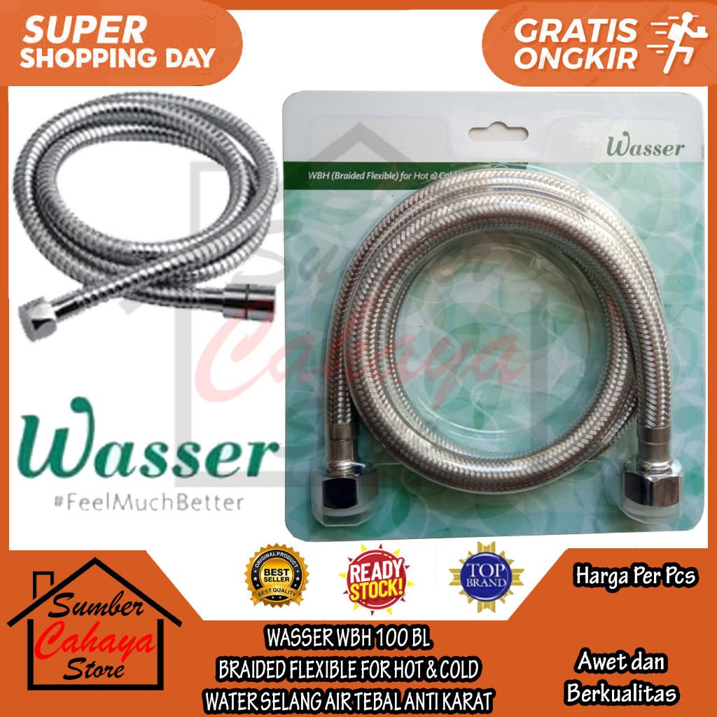 Jual WASSER BRAIDED FLEXIBLE FOR HOT AND COLD WBH 100 BL SELANG ...