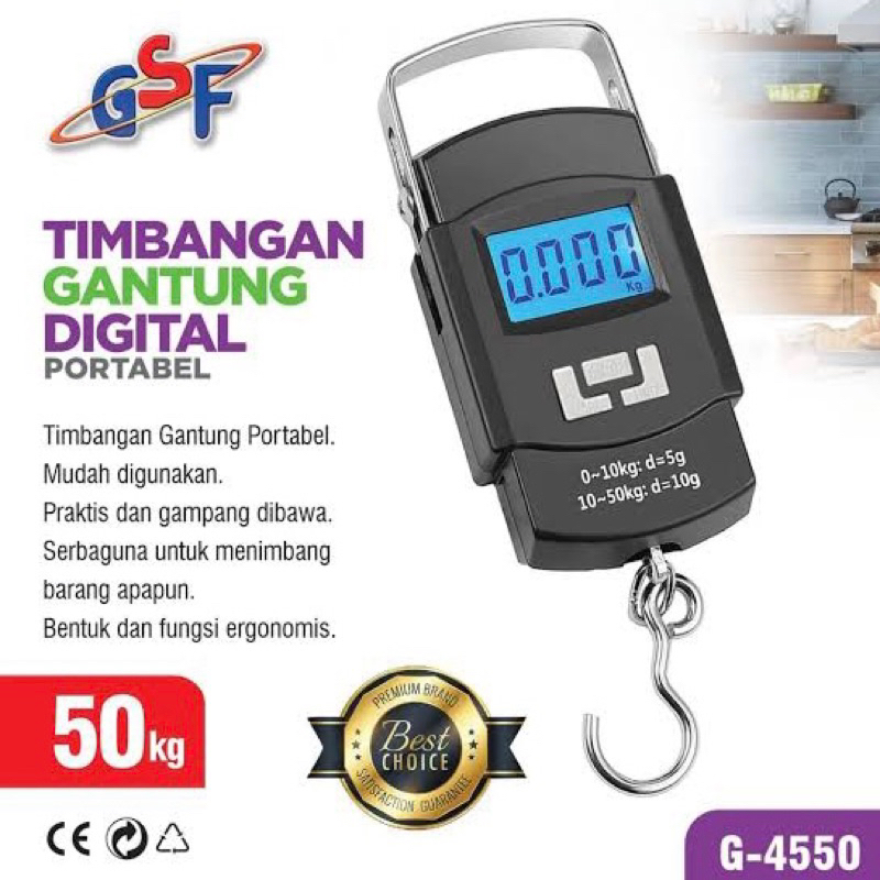Jual Timbangan Digital Gantung Timbangan Koper 50KG GSF 4550 Timbangan ...