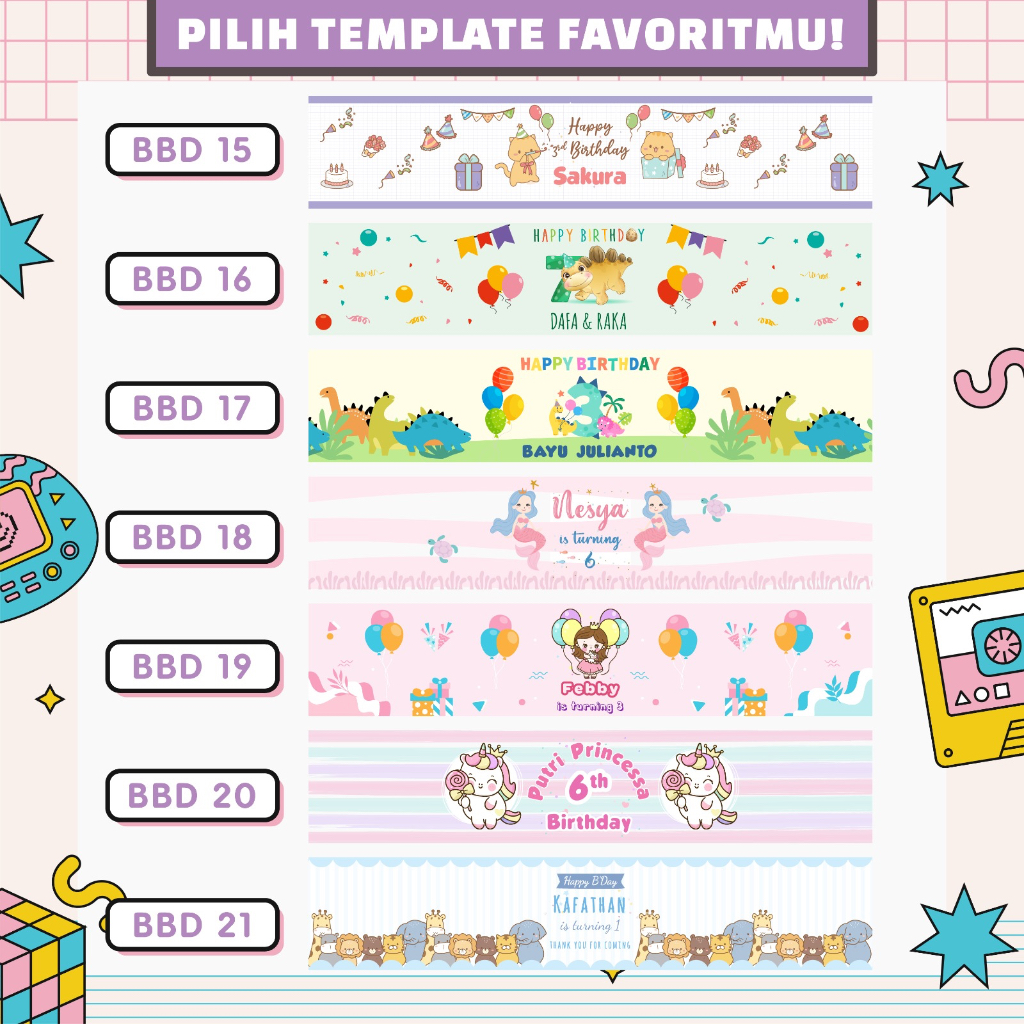 Jual Paper Belt Ulang Tahun Anak Souvenir Bento Custom | Label Bento ...