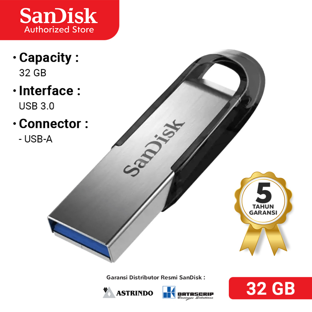 Jual Flashdisk SANDISK 16GB 32GB 64GB 128GB Ultra Flair CZ73 - Garansi ...