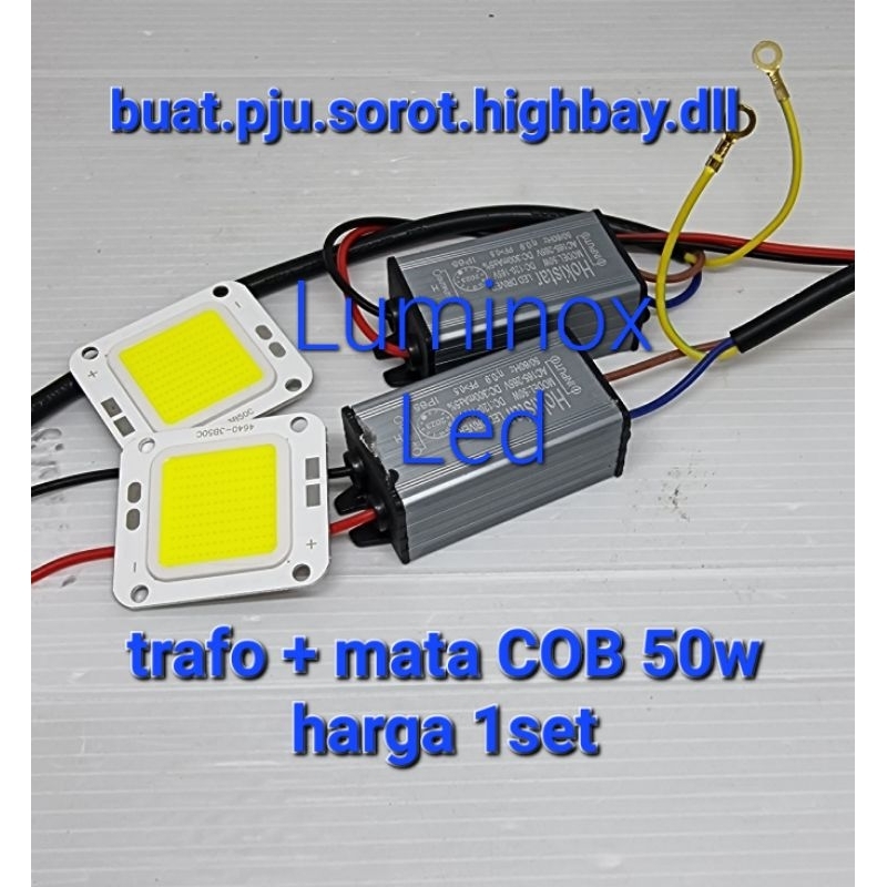 Jual mata led sorot dan pju 50watt 50w / trafo lampu jalan led 50 watt 50 w 1set | Shopee Indonesia
