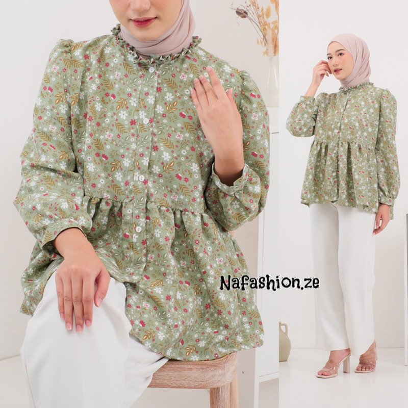 Jual Jennie Top Korean blouse Flower Chic Atasan Korean Look - Blouse ...