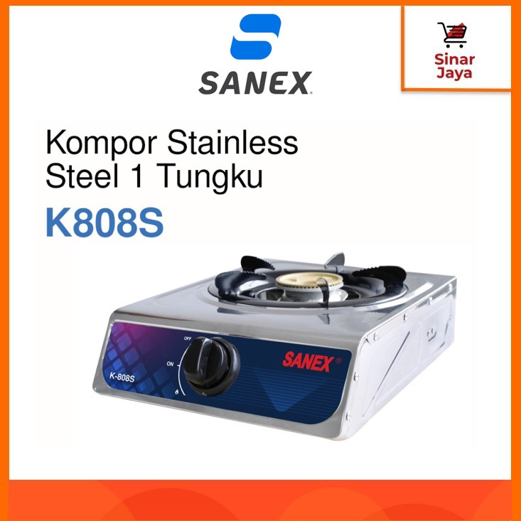 Jual SANEX K-808 S Kompor Gas 1 Tungku (Stainless Steel) | Shopee Indonesia