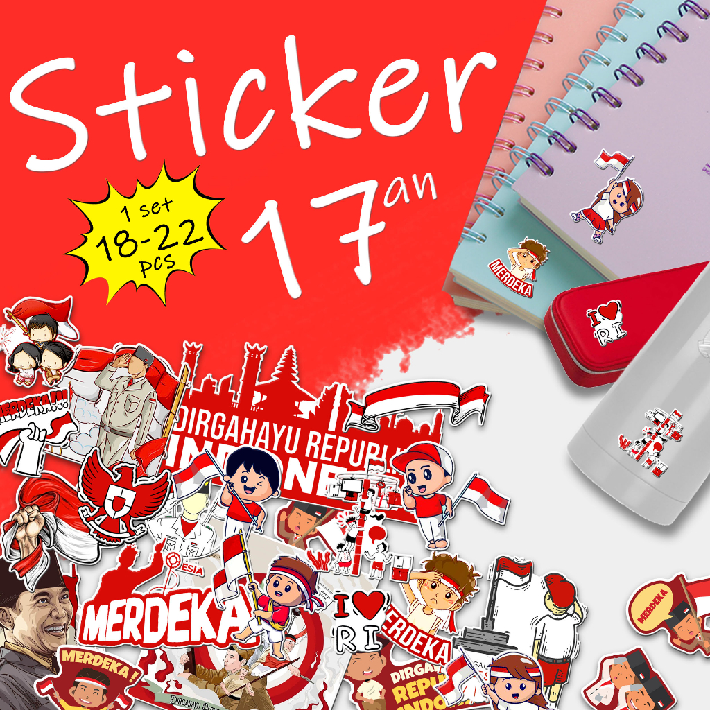 Jual Sticker tempel 17 agustus sticker buku sticker botol sticker ...