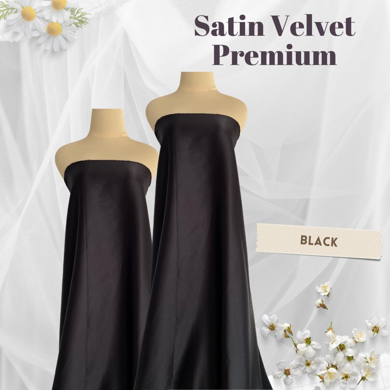 Jual Kain Bahan Satin Saten Silk Velvet Premium Polosan 1/2 Meteran ...