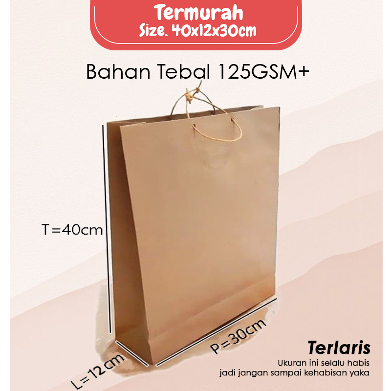 Jual Paper Bag Kado Besar Uk. 37x12x30 CM, Paperbag Kado Packing Olshop ...