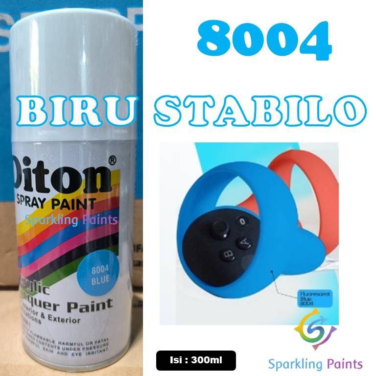 Jual Pilox Diton Blue 8004 300ml Biru Stabilo Fluorescent Cat Semprot ...