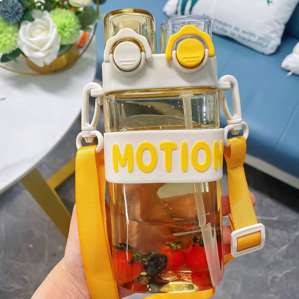 Jual Botol Kotak Transparan Lucu 2 Cara Minum + Tali Panjang Dengan ...