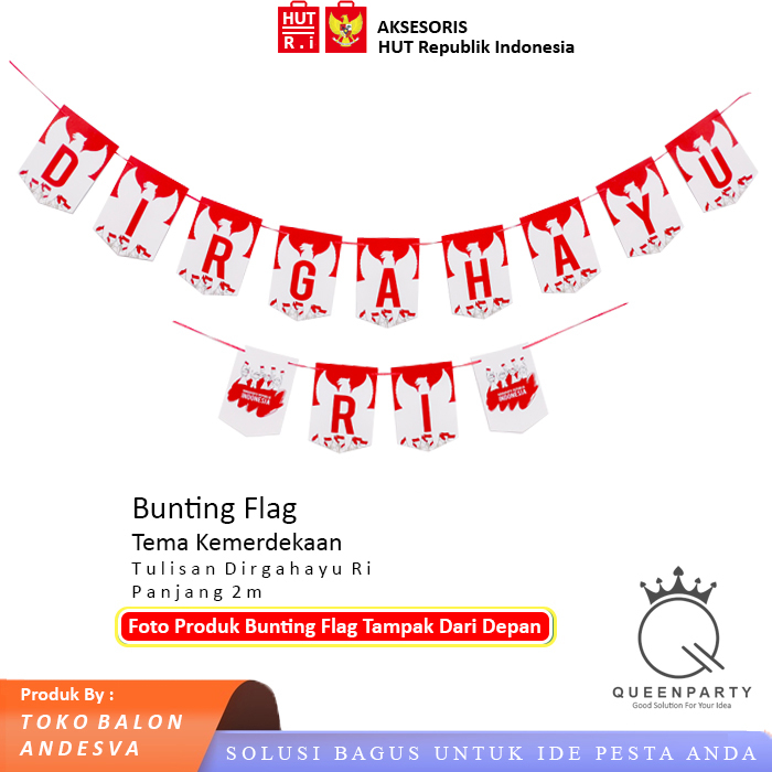 Jual Banner DIRGAHAYU RI ANAK / bunting flag HUT RI kemerdekaan 1 ...