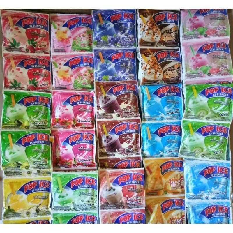 Jual POP ICE 1 renteng isi 10 saset popice minuman bubuk pop es ...