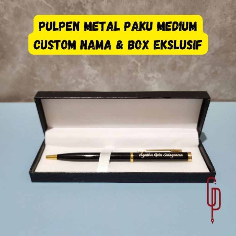Jual Pulpen Metal Paku Metal + Custom Nama + Box Ekslusif Cocok untuk ...