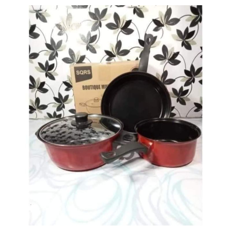 Jual Panci Set SQRS/Panci Teflon SQRS/Panci Set 3in1/Panci | Shopee Indonesia
