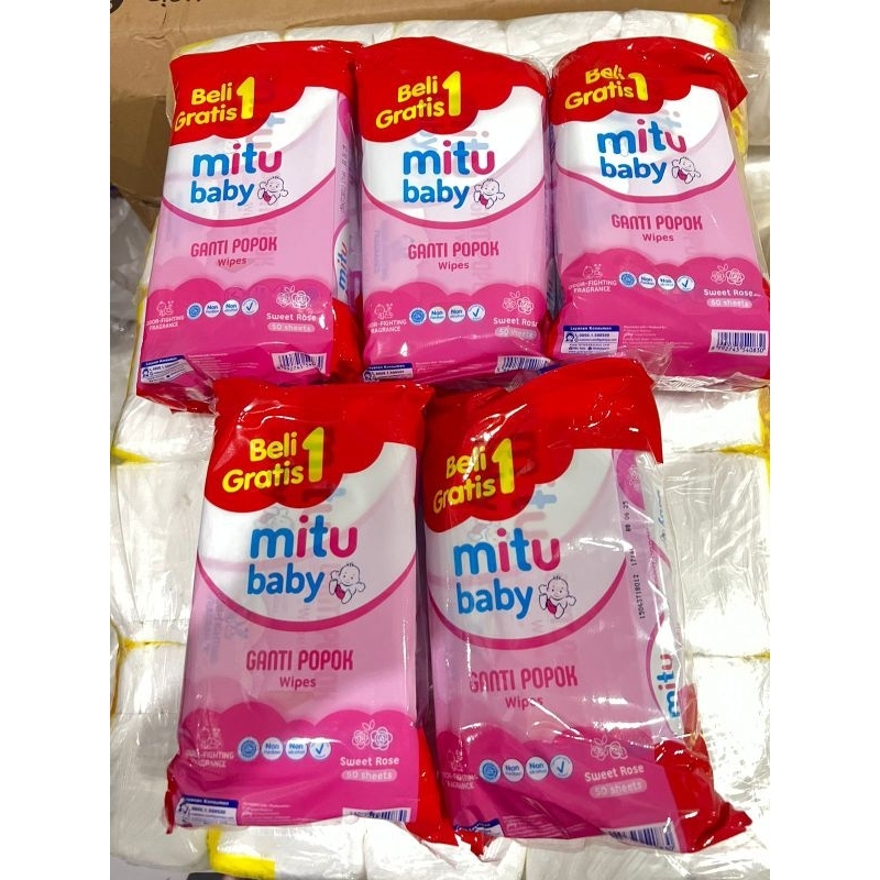 Jual Tissue basah mitu babby 50 sheet paket 5 pack | Shopee Indonesia