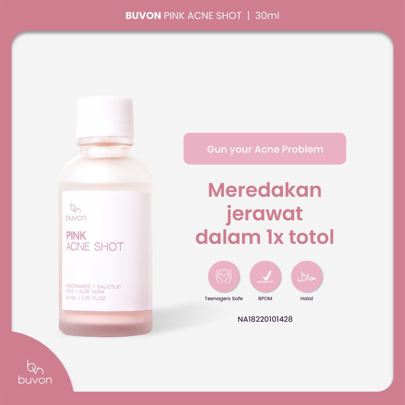 Jual Buvon Pink Acne Shot Obat Totol Jerawat | Shopee Indonesia