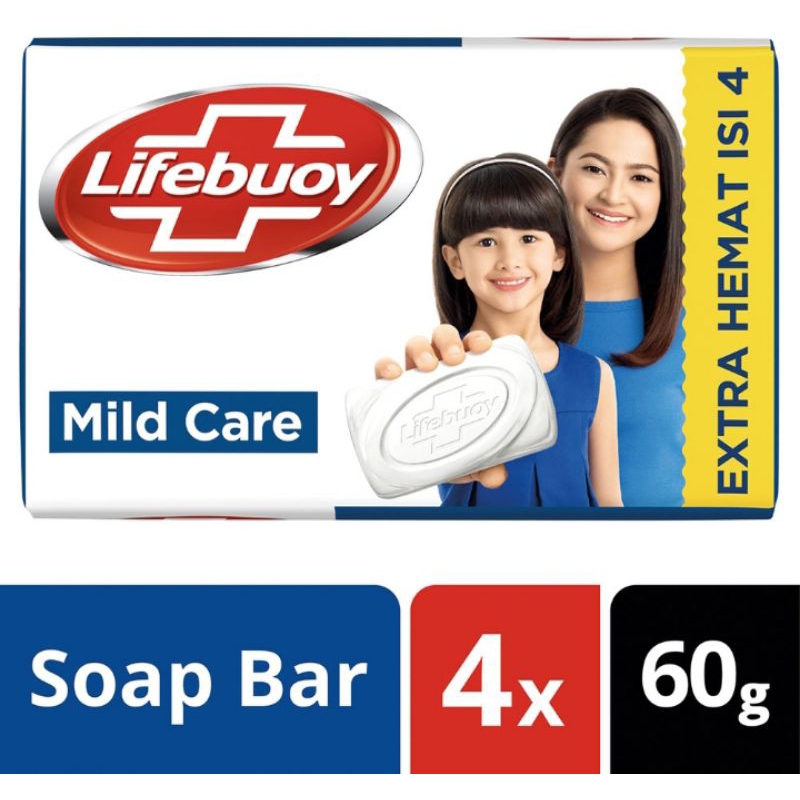 Jual Lifebouy mild care 60g X 4 biru sabun batang | Shopee Indonesia