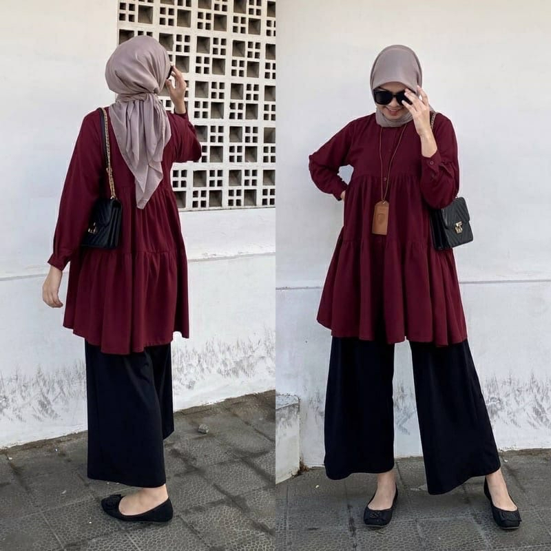 Jual MIKA TUNIK ATASAN TUNIK WANITA KEKINIAN BAHAN CRINKLE / TUNIK ...