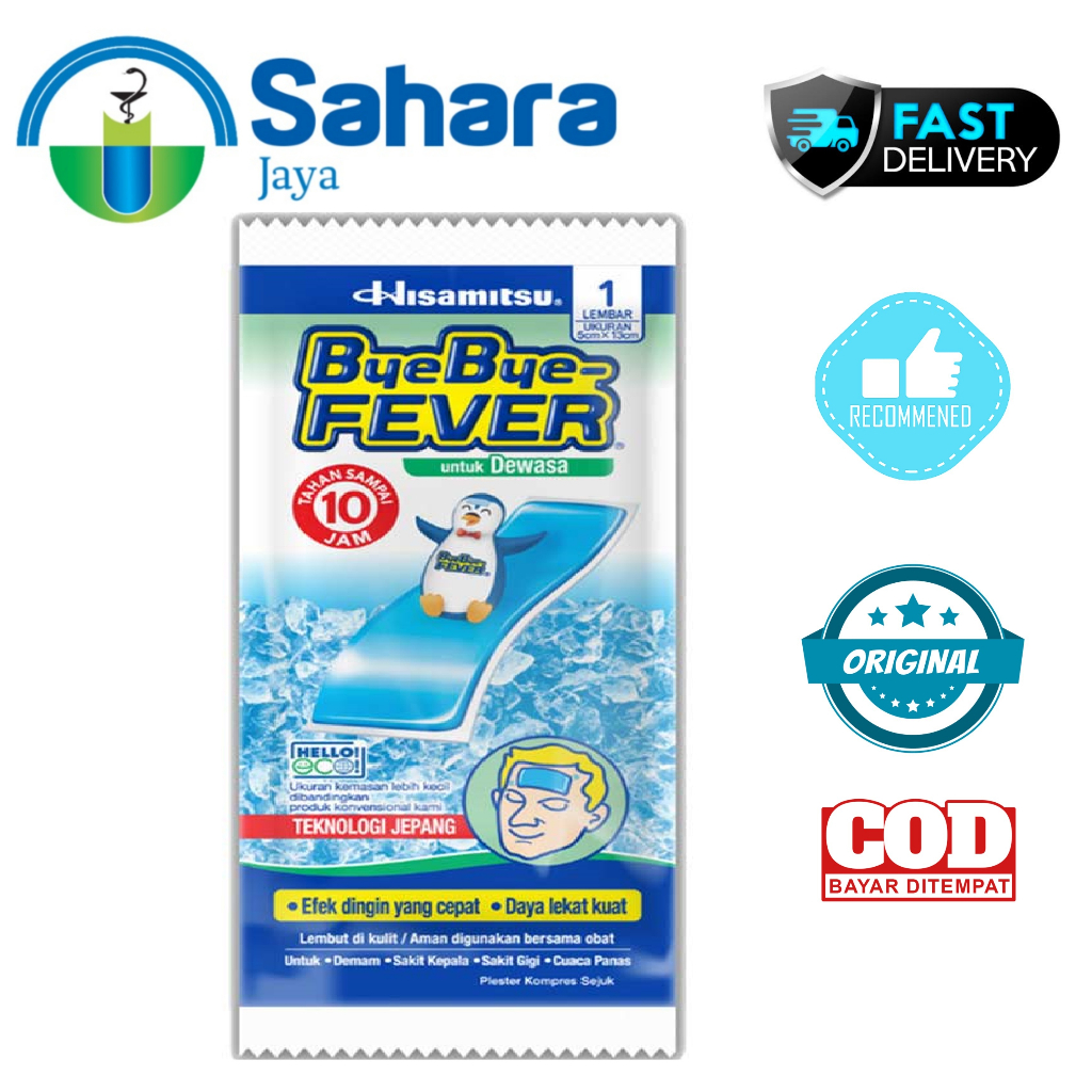 Jual [SJ] Bye Bye Fever Dewasa 1 Lembar / BYE BYE FEVER DEWASA PER LEMBAR / KOMPRES DEWASA ...