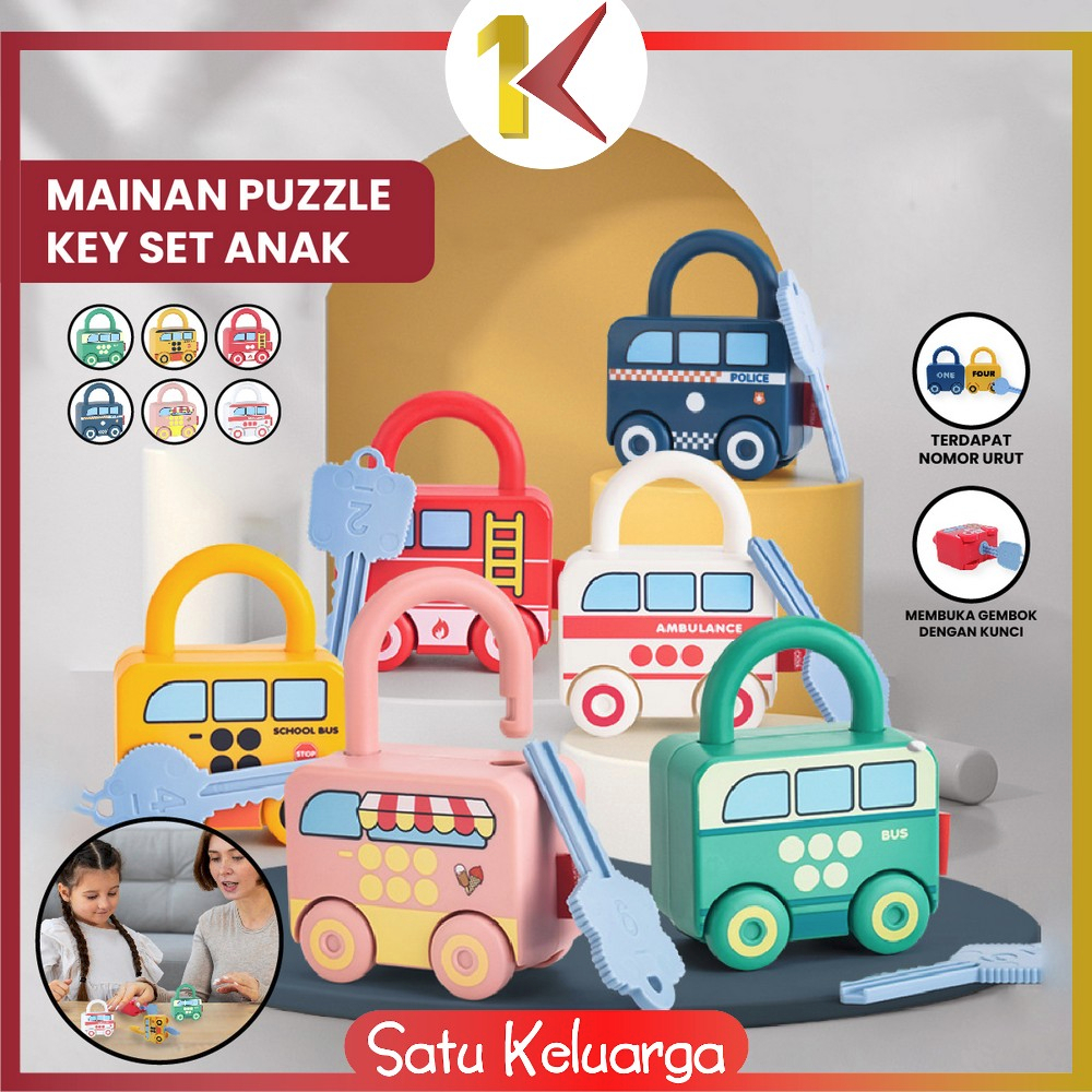 Jual SK-M318 Mainan Puzzle Key Set Anak Mainan Kunci Gembok Motif ...