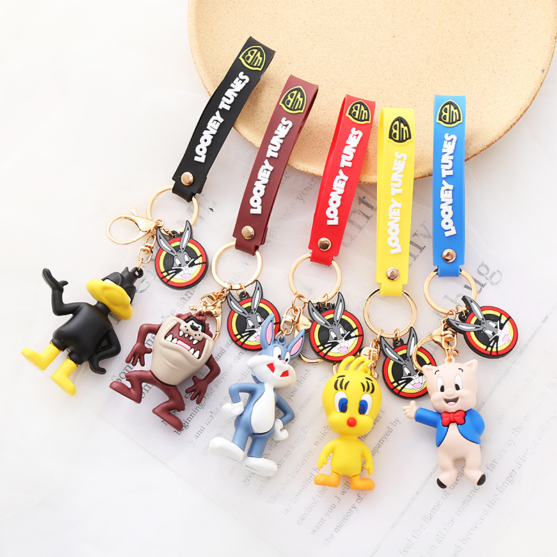 Jual Karakter Cartoon Key Chain 3D Doll Decoration Strap Cute Material ...