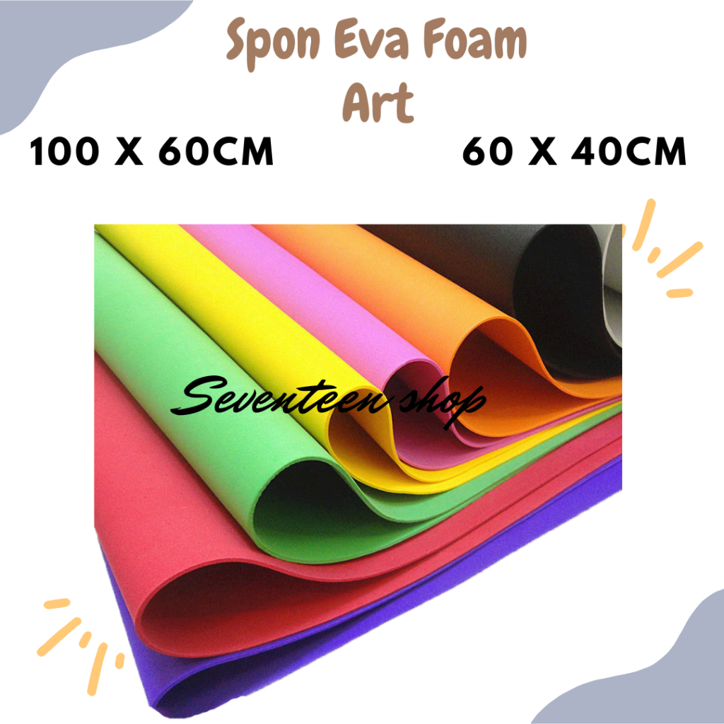 Jual Busa Ati Warna 2mm / Spon Ati Eva Foam Art Kerajinan 60x40cm , 100 ...