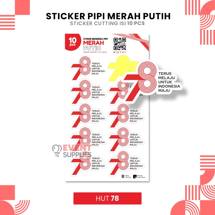 Jual Stiker Pipi HUT RI Bendera Merah Putih / Sticker Pipi Kemerdekaan ...