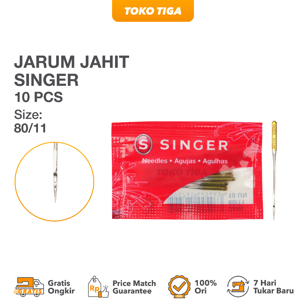 Jual Jarum SINGER Gold Tip Needles / Jarum Emas / Jarum Anti Loncat ...