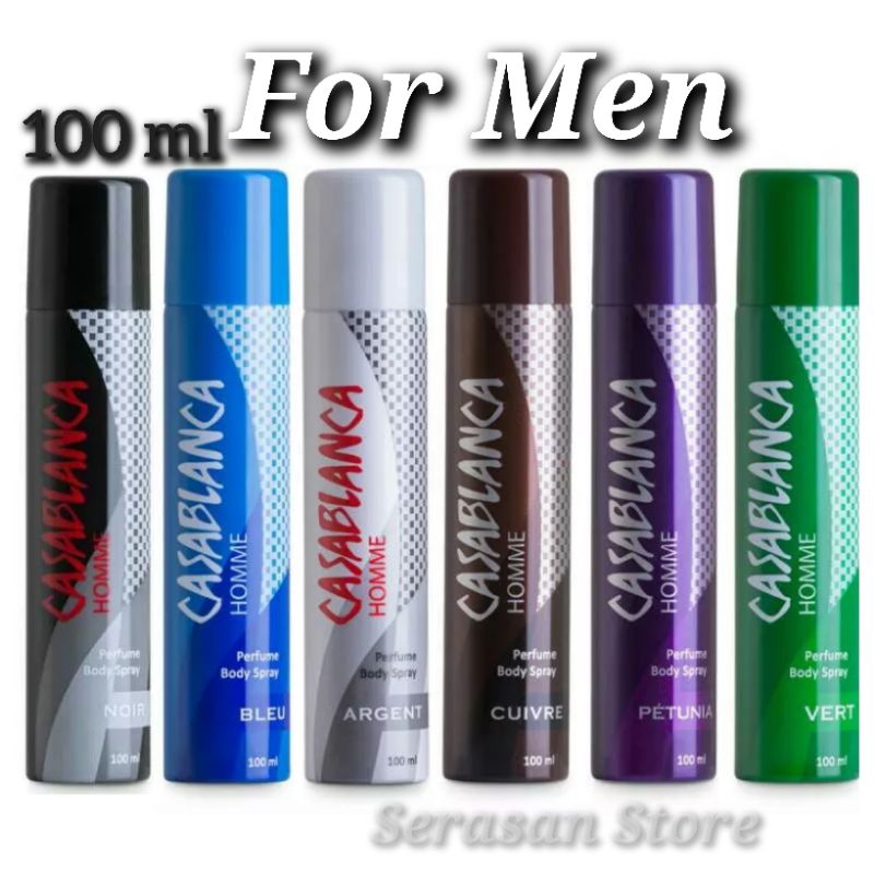 Jual Casablanca Deodorant Body Spray Noir Petunia Vert Argent Bleu ...