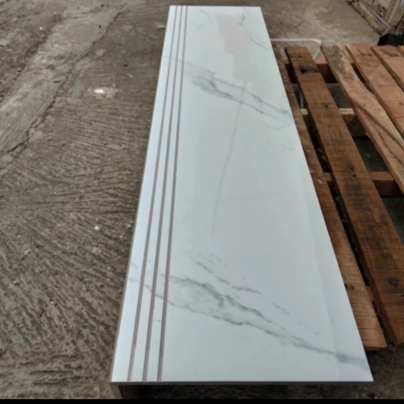 Jual Granit stepnosing lantai anak tangga bevel putih motif marble ...