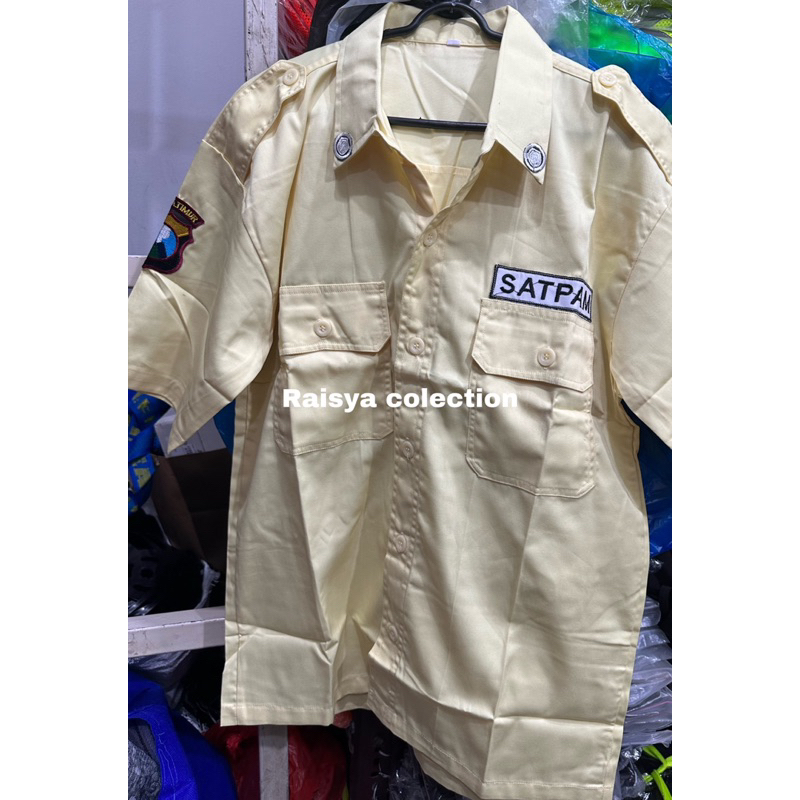 Jual baju pdh satpam krem / atasan satpam pdh warna krem / seragam safari terbaru krem | Shopee ...