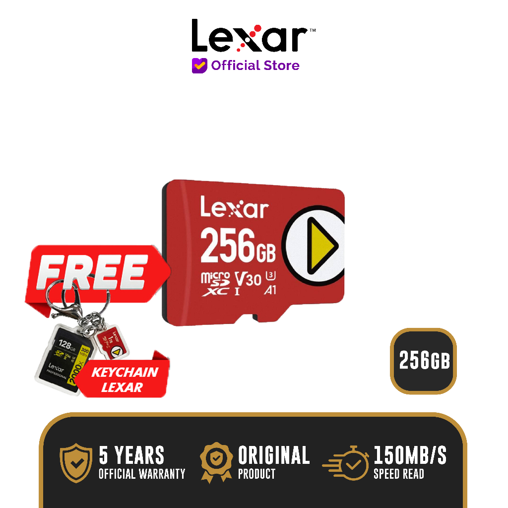 Jual Lexar Play Microsd 256gb up to 150mbps | Shopee Indonesia