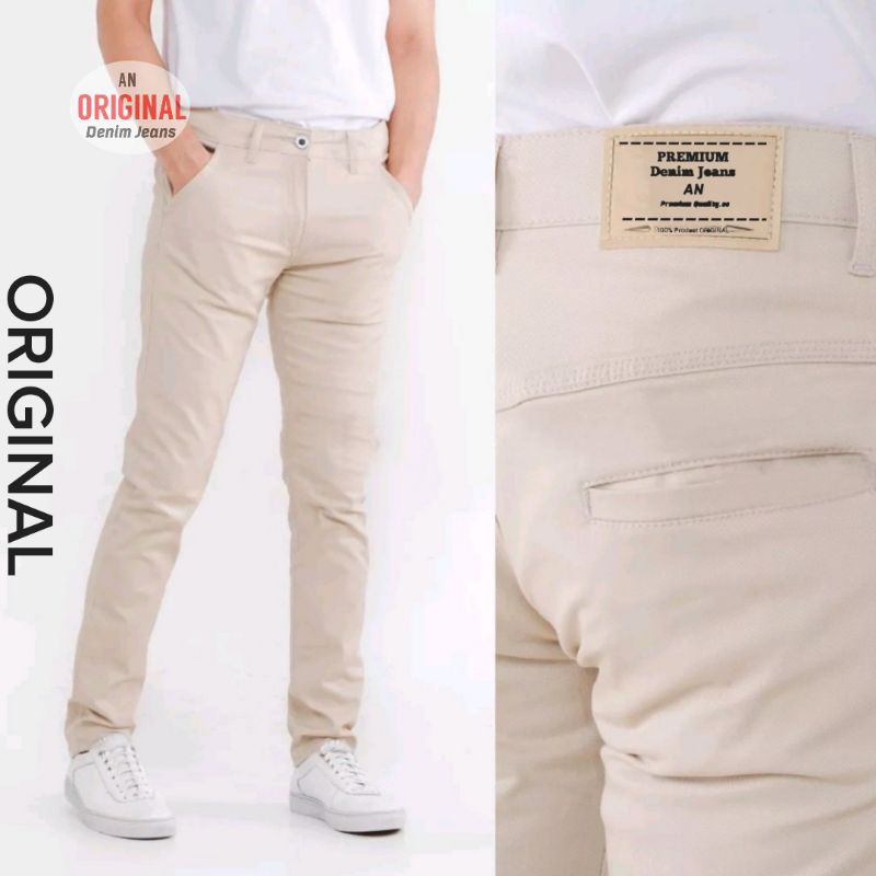 Jual CELANA PRIA CHINO Slim fit Panjang Pria Kerja kantor Santai Liburan Cowok Original AN JEANS ...