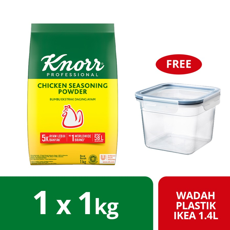 Jual Knorr Chicken Powder Refill 1Kg Free Container IKEA 1.4L | Shopee Indonesia