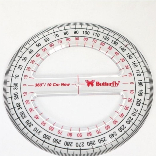 Jual SATUAN Busur BUTTERFLY 360 Derajat Penggaris Ukur Ukuran Alat ...