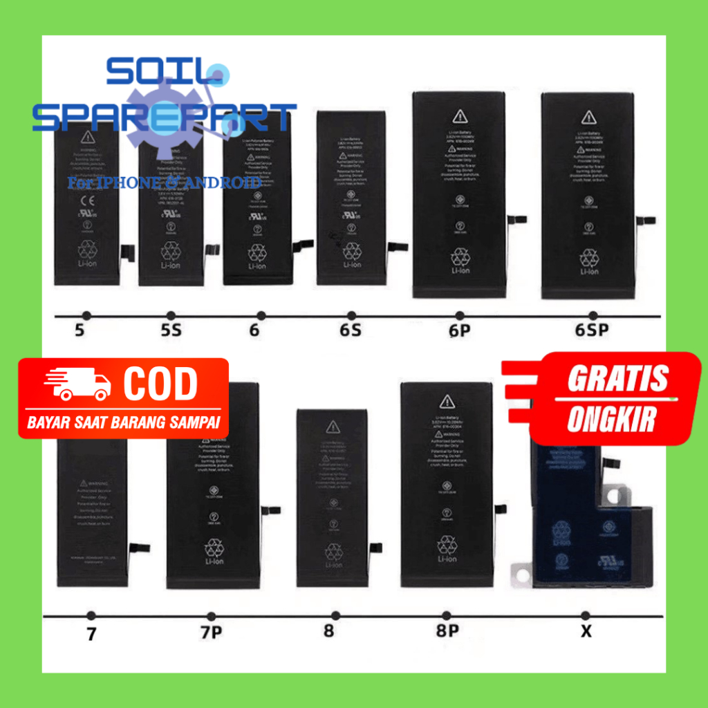 Jual BATTERY IPHON 5 5G 5S 5SE 6G 6 Plus 6+ 6S Plus 6S+ 7G 7 Plus 7+ 8 ...