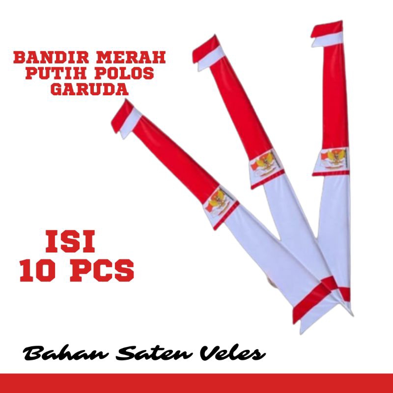 Jual Bendera Umbul-Umbul Bandir merah Putih Polos Warna Warni Isi 10 Pcs Untuk HUT Kemerdekaan ...