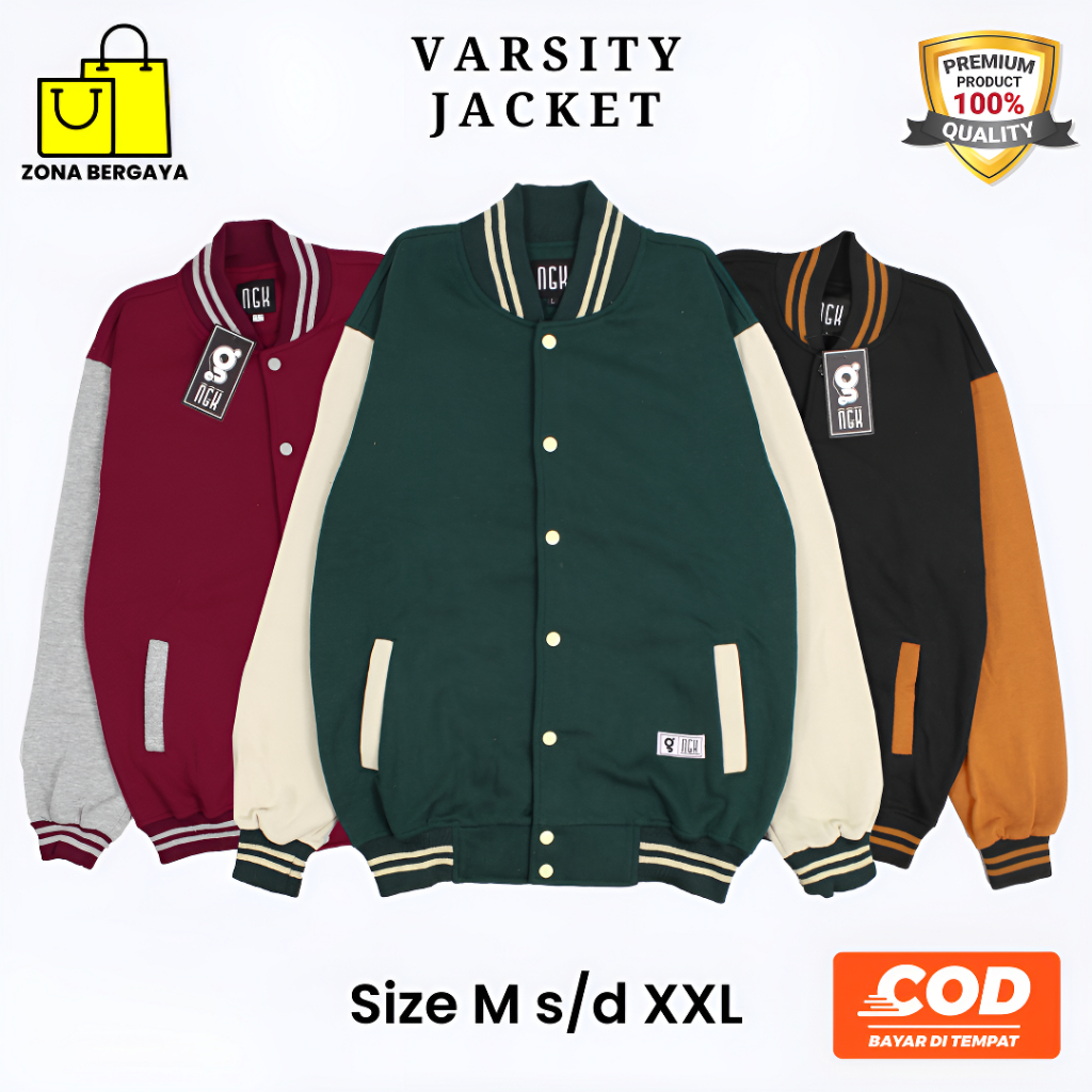 Jual Jaket Baseball Varsity Jacket Distro Dewasa Cowok Cewek Unisex ...