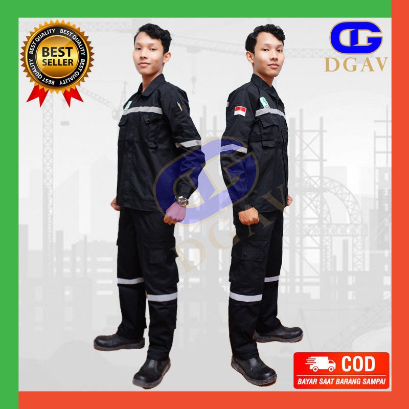Jual Wearpack safety setelan,seragam kerja hitam polos | Shopee Indonesia