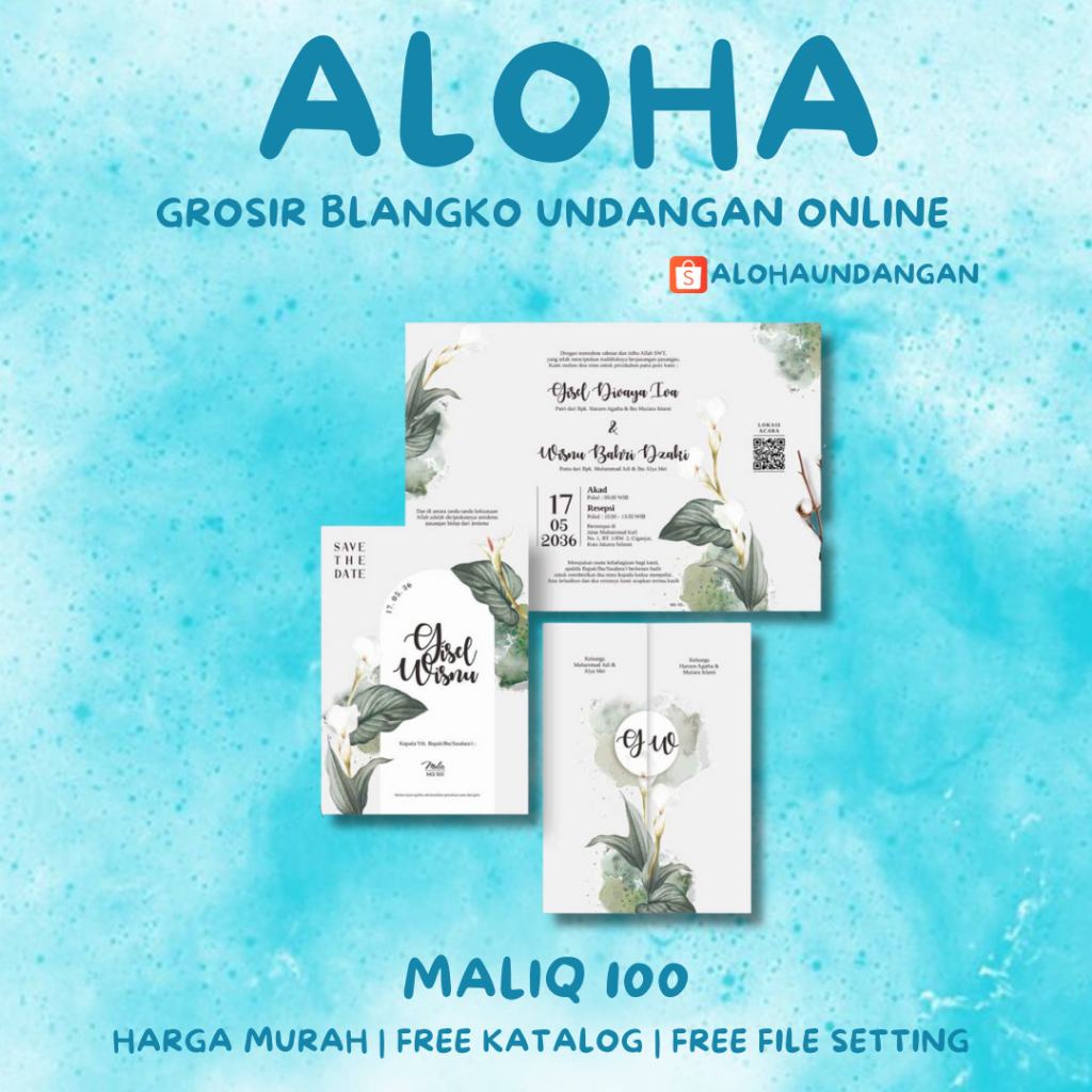 Jual BLANGKO UNDANGAN NIKAH MURAH MALIQ 100 | Aloha Undangan | Shopee Indonesia