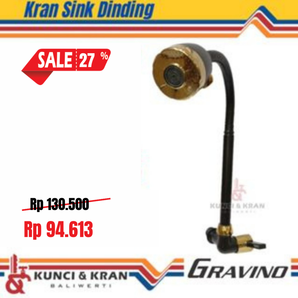 Jual KRAN CUCI PIRING GRAVINO 2757 COLD FLEX BLACK+GOLD KERAN SINK ...