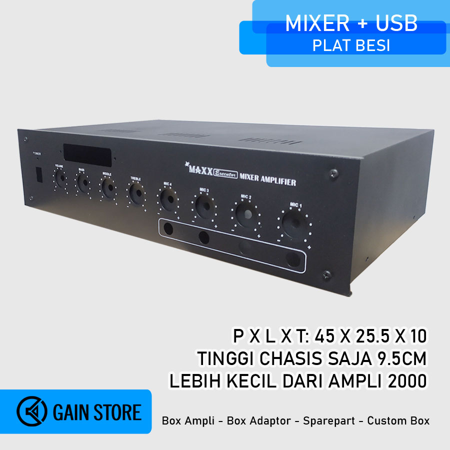 Jual BOX AMPLI AMPLIFIER MIXER USB MAXX PLAT BESI | Shopee Indonesia