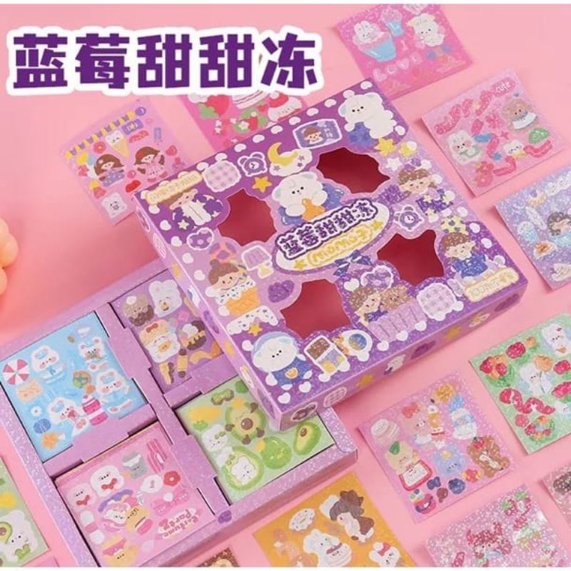 Jual Sticker Aesthetic MOMO GLITTER Hologram Isi 100 Lembar Per Box ...