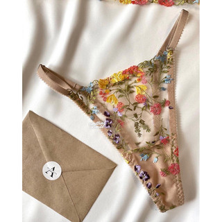 Jual [THONG ONLY ] SLOAN & SHERA Floral Embroidered Lace Bra Lingerie ...