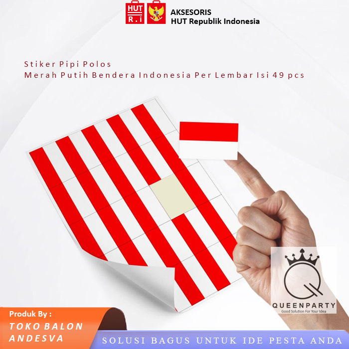 Jual Stiker Pipi Merah Putih polos / Stiker Pipi Polos merah putih ...