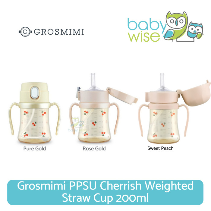Jual Grosmimi Cherrish PPSU Weighted Straw Cup 200ml | Shopee Indonesia