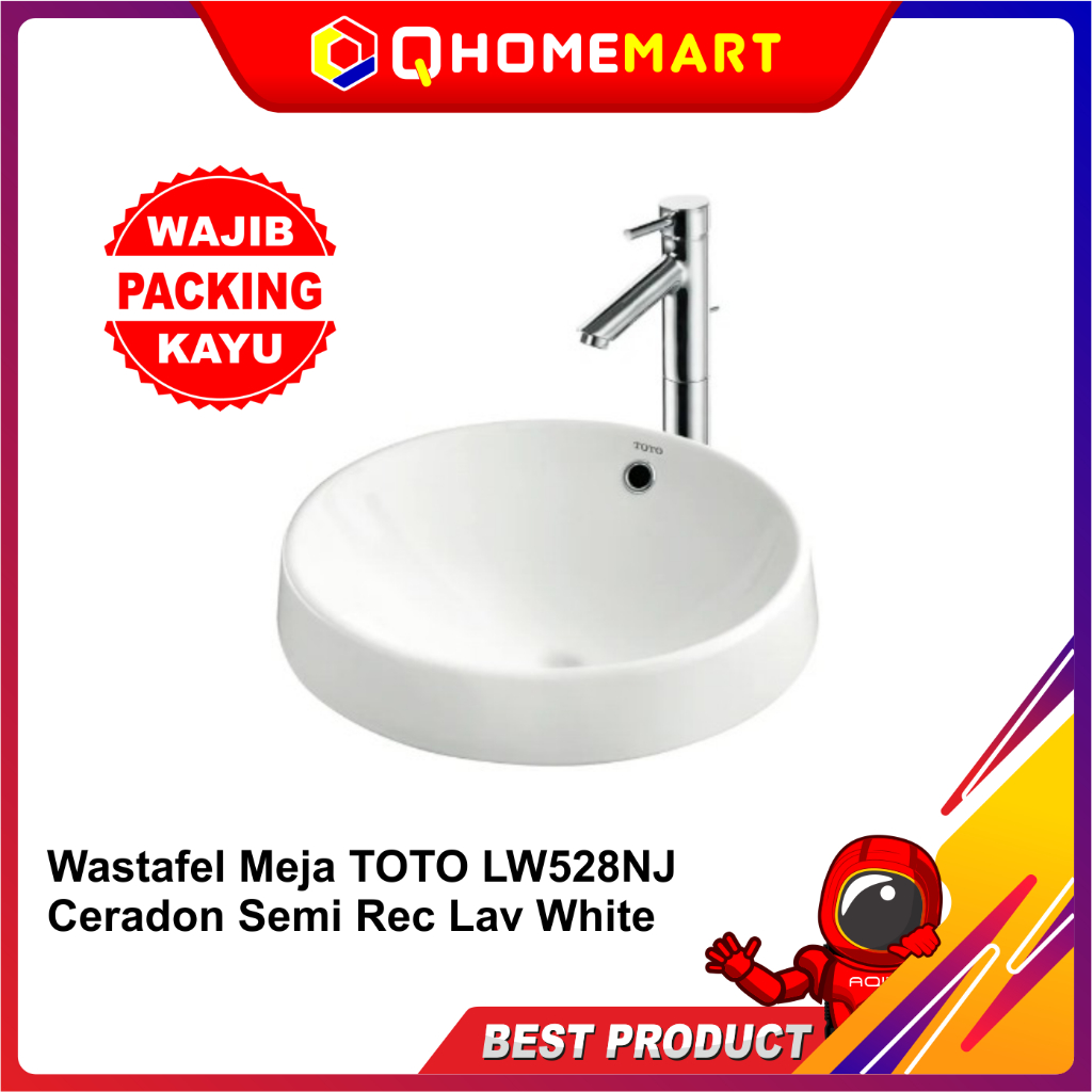 Jual Wastafel Meja TOTO LW528NJ Ceradon Semi Rec Lav White | Shopee ...