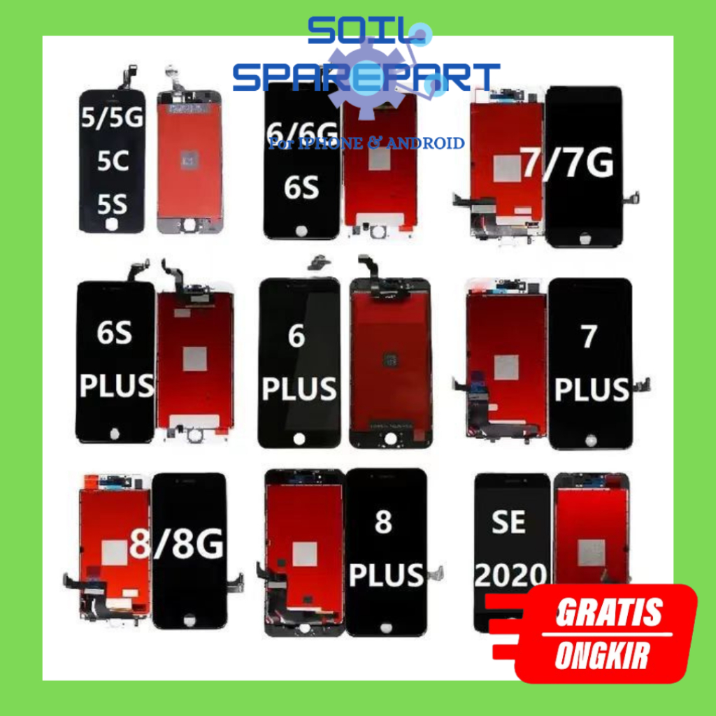 Jual Layar LCD Touchscreen iPhon 5 5G 5S 5SE 6 6G 6+ 6 Plus 6S 6S+ 6S Plus 7 7G 7 Plus 7+ 8 8 ...