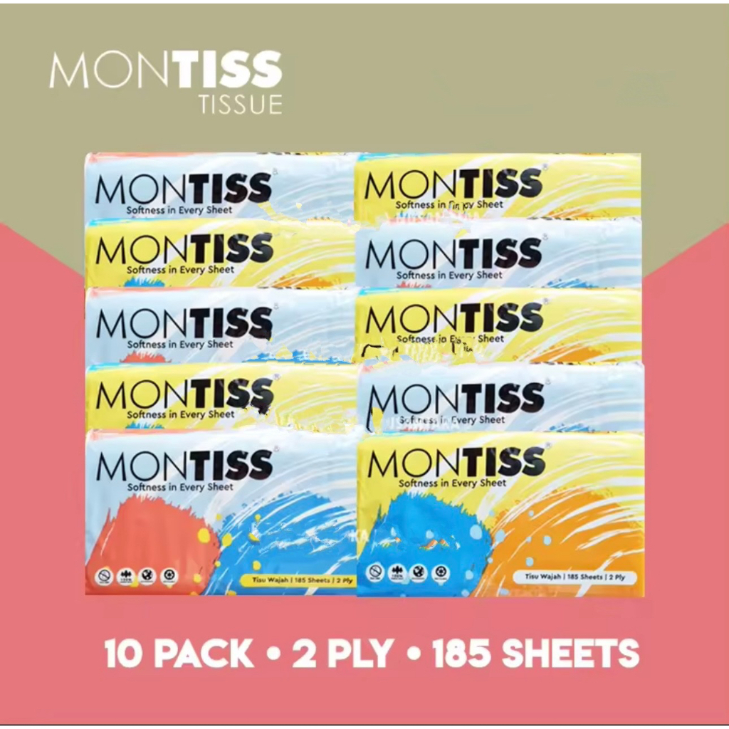 Jual Montiss Facial Tissue 185 Sheets [10 Pack] | Shopee Indonesia