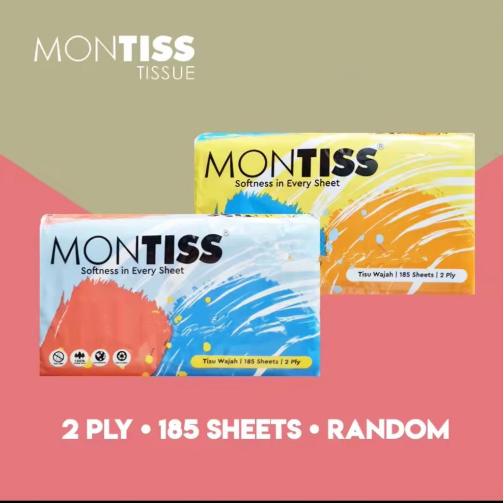 Jual [1 PACK] Montiss Facial Tissue 185 Sheets | Shopee Indonesia